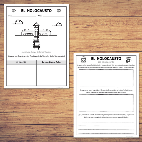 El Holocausto Actividad de Reflexión Lectura Dibujo y Escritura para ...