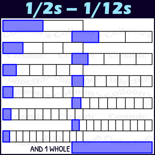 Strip Fractions Clipart | Teaching Resources