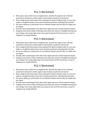 Aqa Gcse Physics 9 1 P12 3 Reflection And Refraction Full Lesson