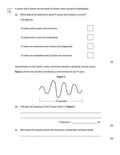 Aqa Gcse Physics 9 1 P12 7 Seismic Waves Full Lesson Teaching Resources