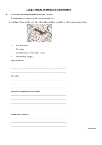 AQA Gas Exchange A Level Biology | Teaching Resources