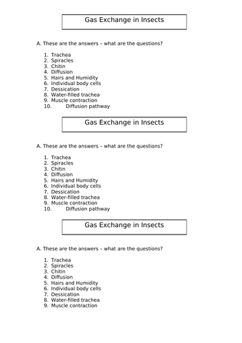 AQA Gas Exchange A Level Biology | Teaching Resources
