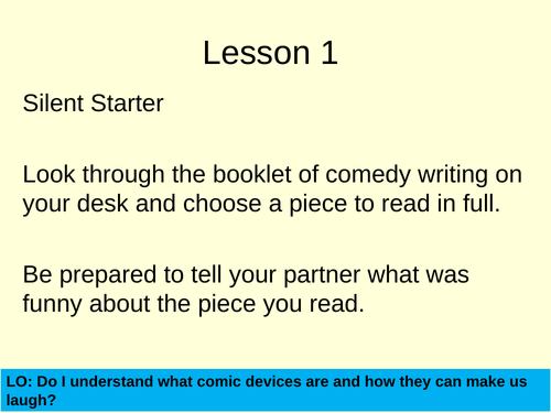 Comedy Writing for KS3/4 English | Teaching Resources