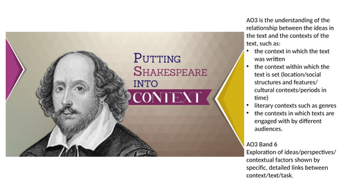 Shakespeare Text AQA GCSE AO3 Context Study | Teaching Resources