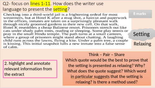 AQA Language Paper 1 Section A Q1,2,3 | Teaching Resources