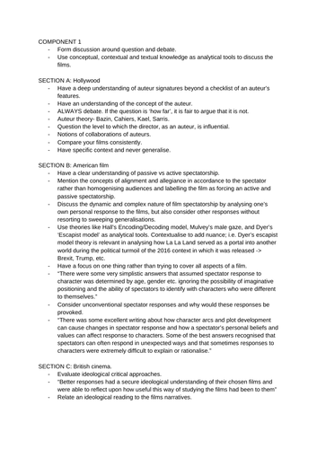 Tips from WJEC Examiners' Report for Film Studies. | Teaching Resources