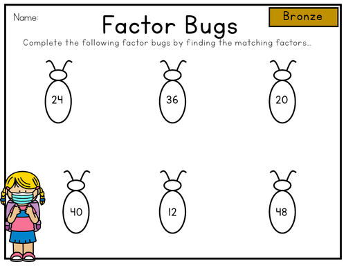 Factor Bug Worksheet Key Stage 2 | Teaching Resources