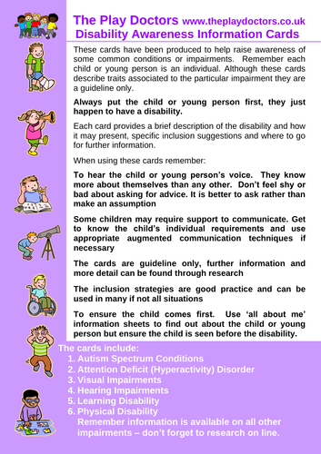Disability Awareness Sheets | Teaching Resources