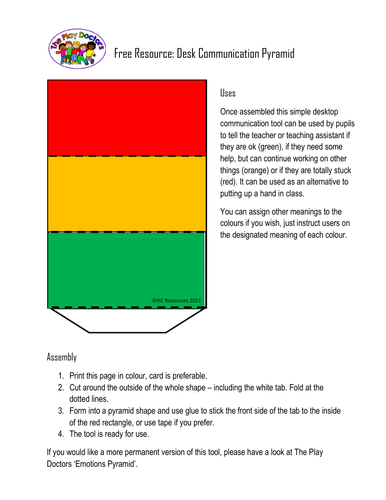Desk Communication Pyramid | Teaching Resources