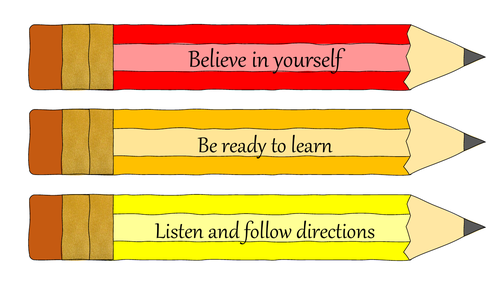 Classroom Rules | Rainbow Pencils | Teaching Resources
