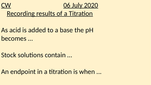 Titration Analysis | Teaching Resources