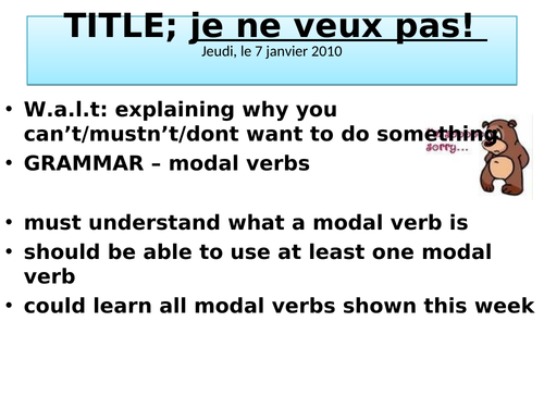 modal verbs french | Teaching Resources