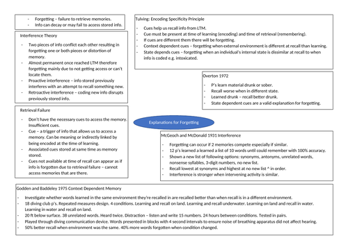 Psychology A-level Memory Revision Posters | Teaching Resources