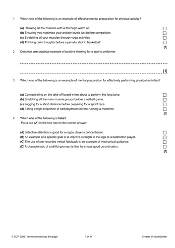 GCSE PE All Exam Questions and Answers | Teaching Resources