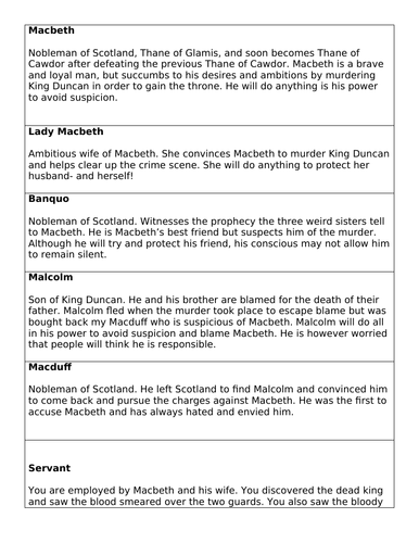 The Trial of Macbeth | Teaching Resources