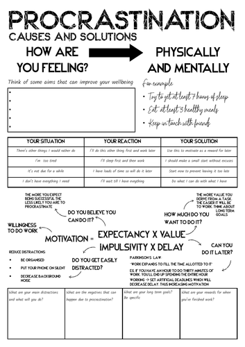 Procrastination Cbt Worksheets Procrastination Cbt Worksheets