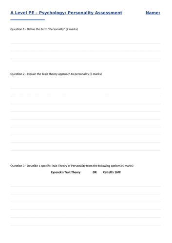 A Level PE - Sports Psychology Unit Bundle | Teaching Resources