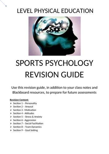 A Level PE - Sports Psychology Unit Bundle | Teaching Resources