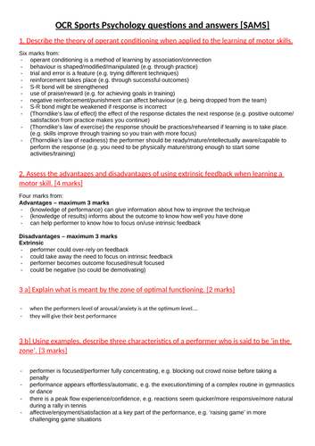 A Level PE - Sports Psychology Unit Bundle | Teaching Resources