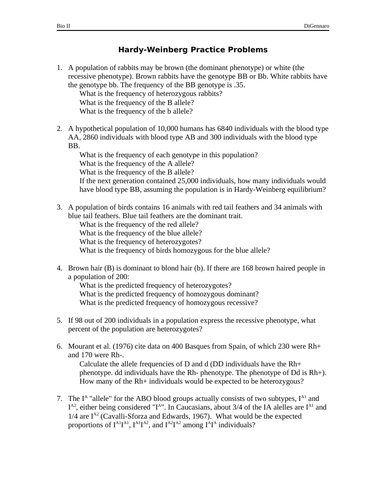 Hardy Weinberg Principle | Teaching Resources