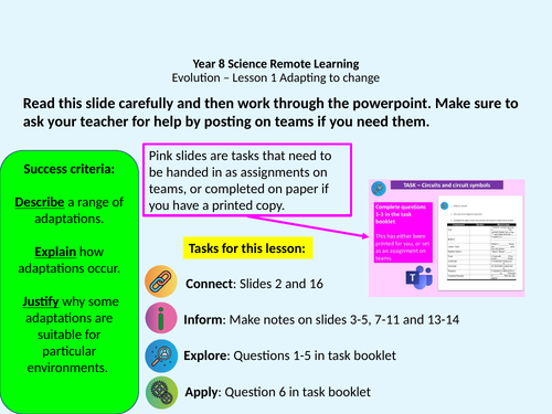 KS3 Adapting to change - Home learning | Teaching Resources KS3 Adapting to change - Home learning | Teaching Resources