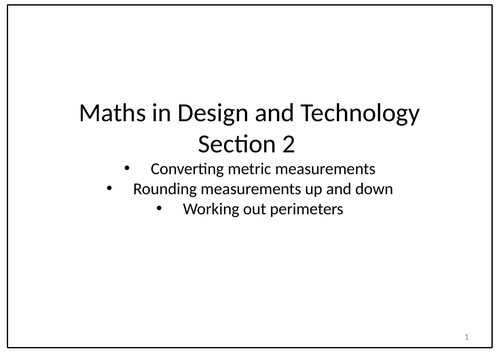 Maths in DT - Section 2 - Measuring Continued. | Teaching Resources