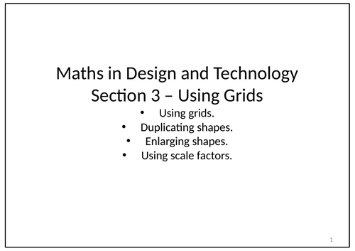 Maths in DT Section 3 - Using Grids | Teaching Resources