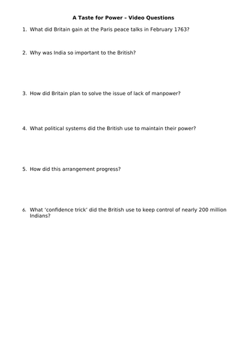 AQA 9-1 The British Empire in India (Migration L25) | Teaching Resources