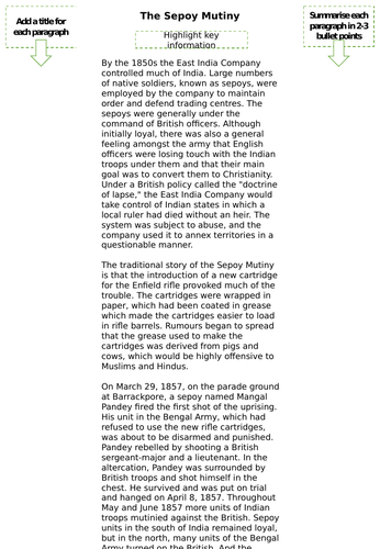 AQA 9-1 The Sepoy Rebellion (Migration L26) | Teaching Resources