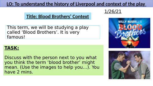 Blood Brothers Context lesson | Teaching Resources