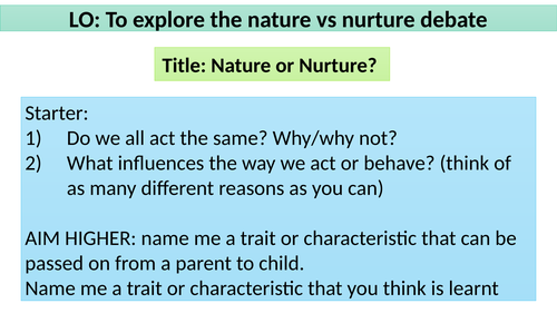 Blood Brothers Intro to Nature vs. Nurture | Teaching Resources