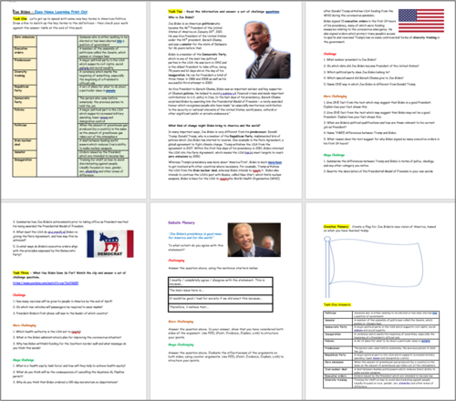Joe Biden - Home Learning | Teaching Resources