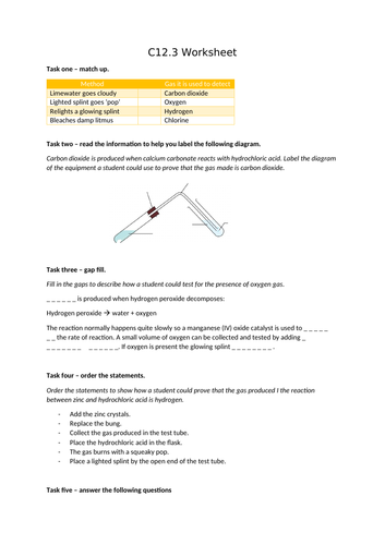 AQA GCSE Chemistry (9-1) - C12.3 Testing for gases FULL LESSON ...