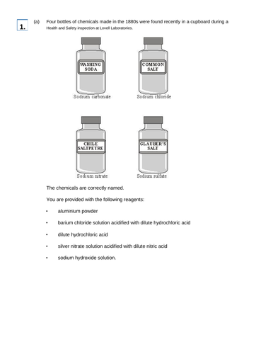 AQA GCSE Chemistry (9-1) - C12.5 Tests for negative ions + Required ...