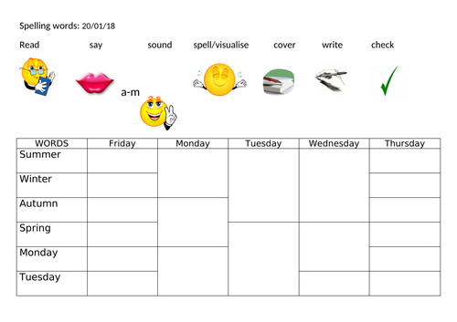 Year 3 weekly spellings | Teaching Resources