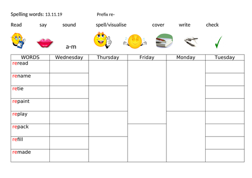 Year 3 weekly spellings | Teaching Resources
