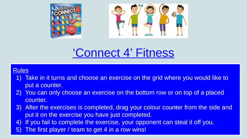 'Connect 4' Fitness - Remote learning | Teaching Resources