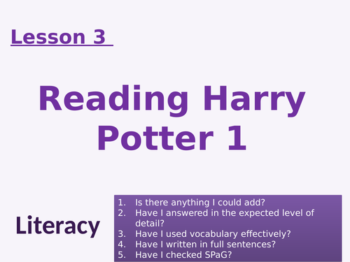 Harry Potter KS3 (Ch1-5) | Teaching Resources