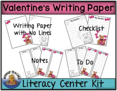 Valentine's Day Writing Paper | Color & B&W Activity Sheets | Teaching ...
