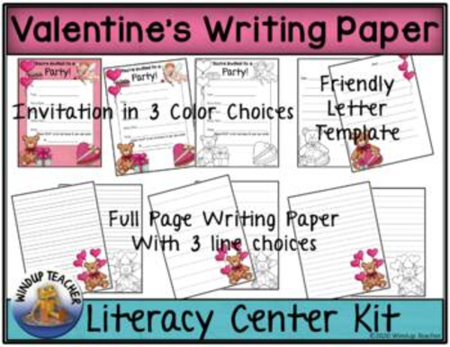 Valentine's Day Writing Paper | Color & B&W Activity Sheets | Teaching ...
