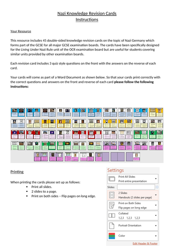 Living Under Nazi Rule: Set of 45 History Knowledge Revision Cards (OCR ...