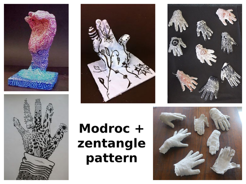 Zentangle Modroc Hand Sculpture | Teaching Resources