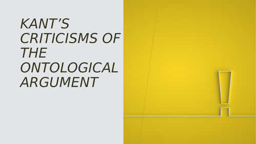 The Ontological Argument for the Existence of God | Teaching Resources