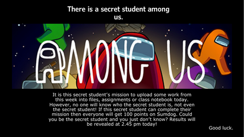 Online Secret Student-Among Us (editable) | Teaching Resources