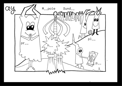 Phonics spotter ay - worksheet and poster | Teaching Resources