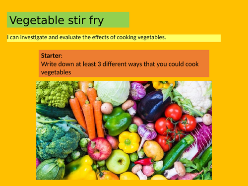 Vegetable stir fry remote learning practical demo lesson | Teaching ...