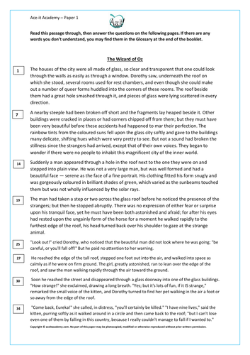 Original Transfer Test paper NI | Teaching Resources