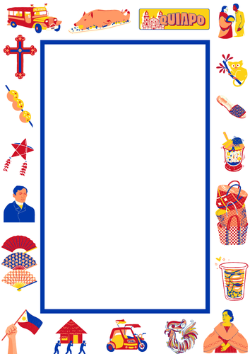 Filipino Fiesta Theme Name Tag, Page Border, and Banner Template ...
