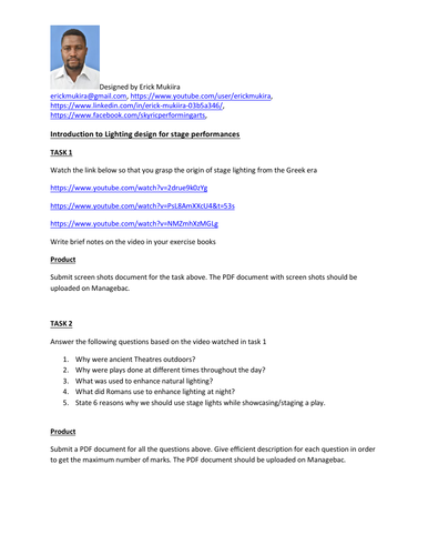 20 Light Design Lesson Plans for IGCSE AND IB students | Teaching Resources