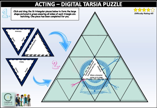 Drama Digital Tarsia Puzzles - Acting Genres | Teaching Resources
